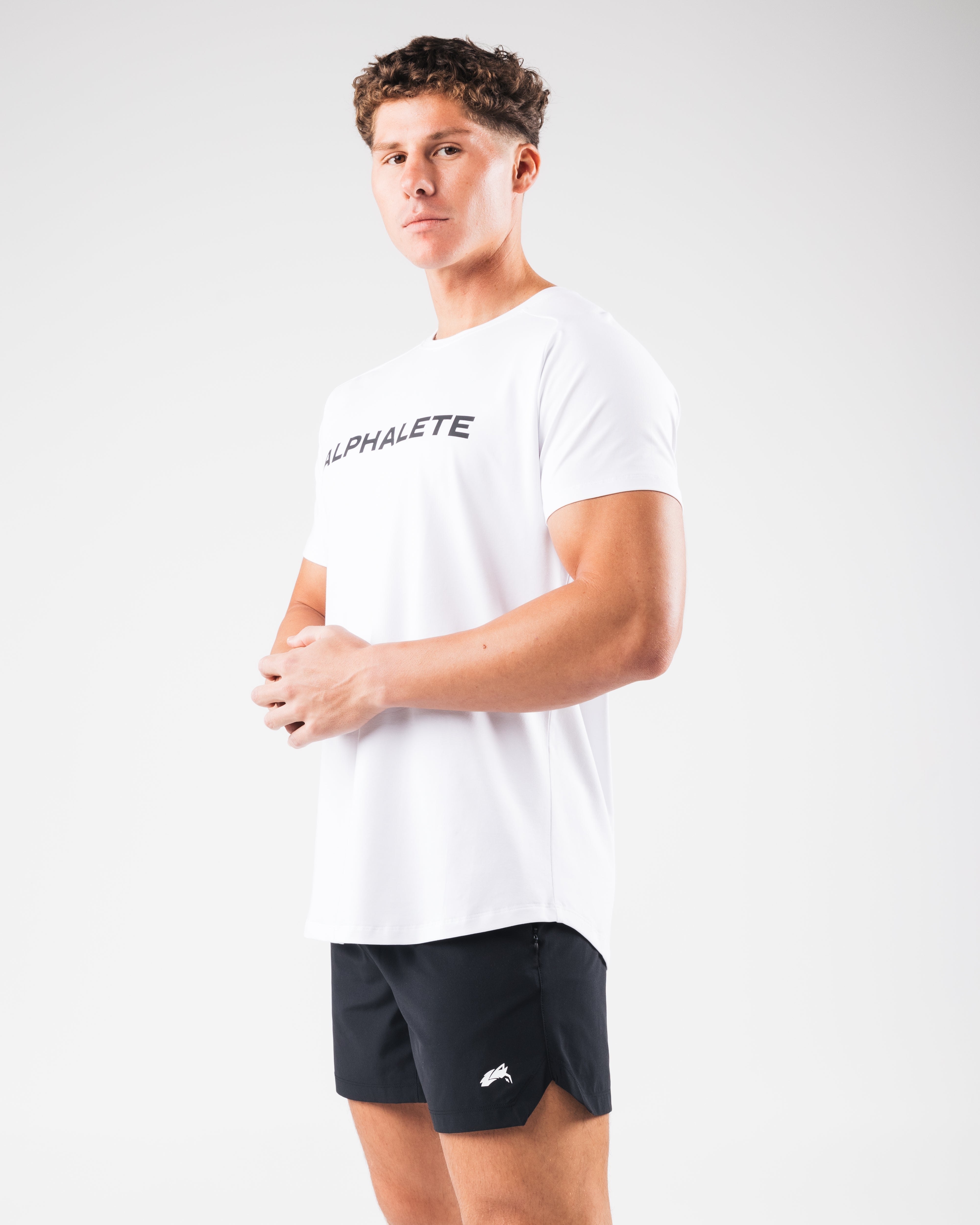 Core Tee - White / Black – Alphalete Athletics CA